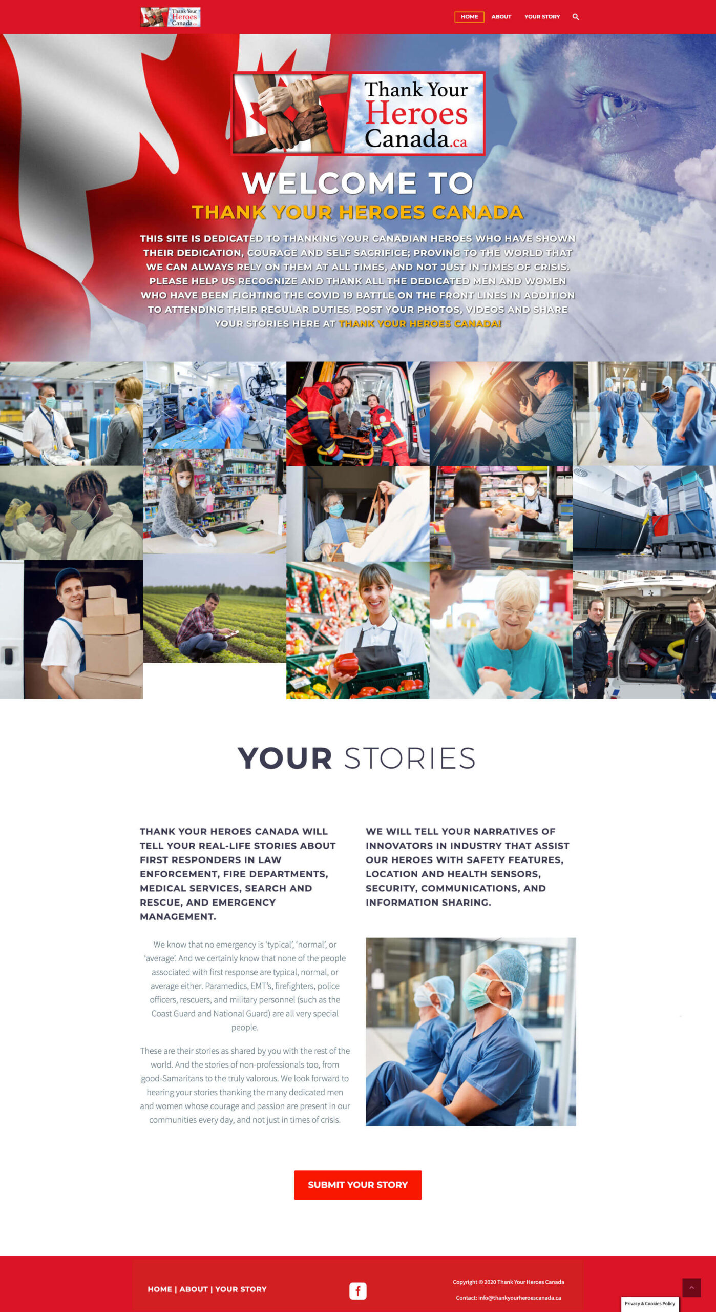 Thank Your Heroes Canada Website – Mathew Chemery – Creative Services Portfolio